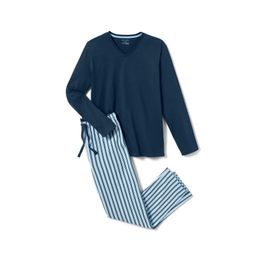Tchibo - Pyjama - Herren - Gr. 3XL - dunkelblau/gestreift