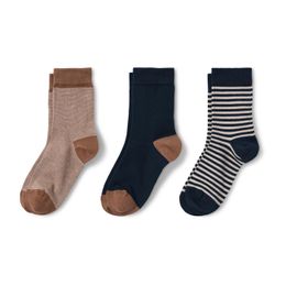 Tchibo - 3 Paar Socken - Damen - Gr. 35-38 - dunkelblau/gestreift