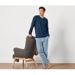 Tchibo - Pyjama - Herren - Gr. XL - dunkelblau/gestreift