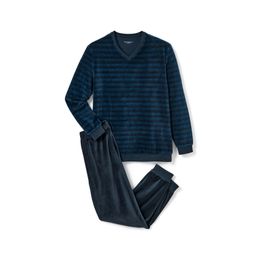 Tchibo - Nicki-Pyjama - Herren - Gr. M - dunkelblau/gestreift