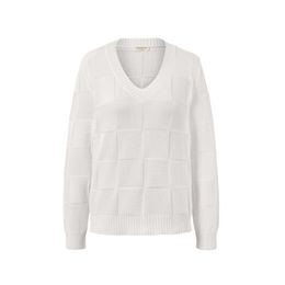 Tchibo - Pullover mit Karostruktur - Damen - Gr. XS - creme