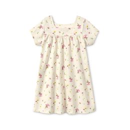 Tchibo - Jerseykleid aus Bio-Baumwolle - Mädchen - Gr. 98/104 - weiß/geblümt