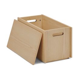 Tchibo - Stapelbox mit Deckel - 60x30x33cm - braun - Holz / Eschenholzfurnier
