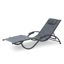 Leco Sonnenliege - 178x64x43cm - anthrazit - Aluminium / Schaumstoff