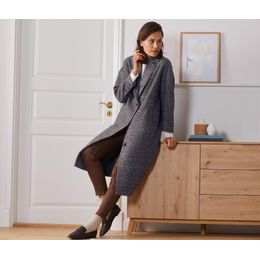 Tchibo - Karierter Mantel aus Wollmix - Damen - Gr. 42 - dunkelblau/kariert
