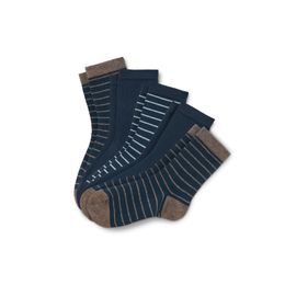Tchibo - 5 Paar Kinder-Socken - Herren - Gr. 39-42 - dunkelblau/gestreift