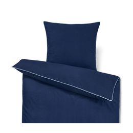 Baumwoll-Bettw&auml;sche mit Tencel Lyocell - dunkelblau