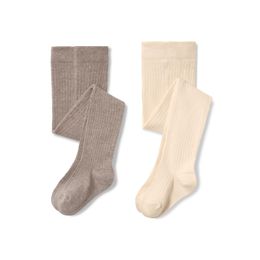 Tchibo - 2 Paar Ripp-Strumpfhosen - Newborn - Gr. 50/56 - beige