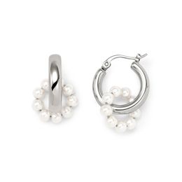 Tchibo - Creolen mit Perlring - silber
