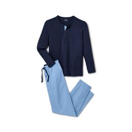 Tchibo - Pyjama mit gewebter Hose - Herren - Gr. M - dunkelblau
