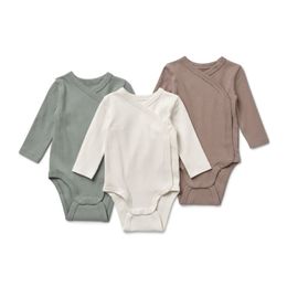Tchibo - 3 Baby-Ripp-Langarmbodys - Baby - Gr. 50/56 - hellbraun
