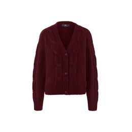 Tchibo - Strickjacke mit Zopfmuster - Damen - Gr. M - dunkelrot