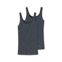 2 Schiesser Trägertops mit Modal - Damen - Gr. 40 - dunkelblau