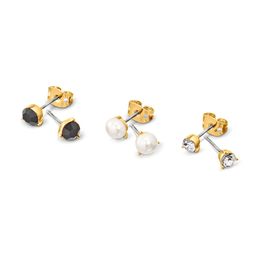 Tchibo - Ohrstecker Set Black and White - schwarz