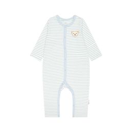Steiff Baby-Strampler mit Knopfleiste - Gr. 74 - hellblau/gestreift