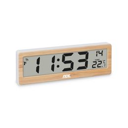 Tchibo - ADE Digitale Funk-Wanduhr mit Temperaturanzeige mit Bambusholz - braun