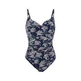 Tchibo - Badeanzug mit recyceltem Material - Damen - Gr. 42 - dunkelblau/print