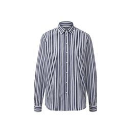 Tchibo - Gestreifte Popeline-Bluse - Damen - Gr. 44 - dunkelblau/gestreift