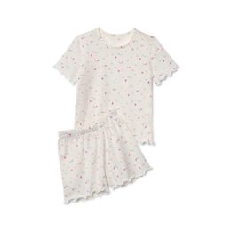 Tchibo - Kinder-Shorty-Pyjama - Mädchen - Gr. 122/128 - weiß/print