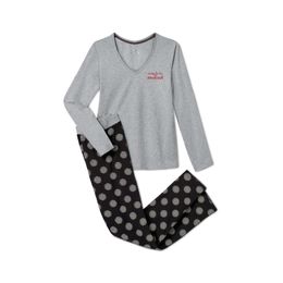 Tchibo - Pyjama - Damen - Gr. L - schwarz/gepunktet