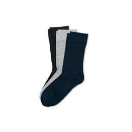 Tchibo - 3 Paar Socken mit Frottiersohle - Herren - Gr. 41-43 - dunkelblau