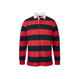 Tchibo - Langarm-Poloshirt - Herren - Gr. S - dunkelblau/gestreift