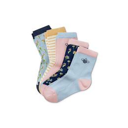 Tchibo - 5 Paar Socken - Baby - Gr. 23-26 - dunkelblau/gebl&uuml;mt