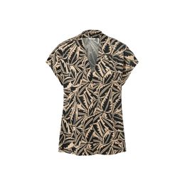 Tchibo - Bedrucktes Shirt mit Stehkragen - Damen - Gr. S - schwarz/print