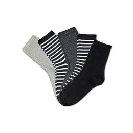 Tchibo - 5 Paar Socken - M&auml;dchen - Gr. 31-34 - anthrazit/gestreift