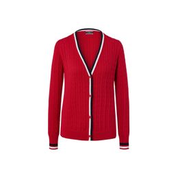 Tchibo - Feinstrickcardigan mit Zopfmuster - Gr. L - rot