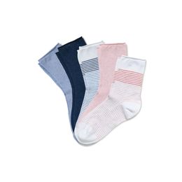Tchibo - 5 Paar Socken - Damen - Gr. 35-38 - dunkelblau