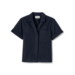 Nah/Studio Seersucker-Bluse - Baumwolle - Gr. 40 - dunkelblau