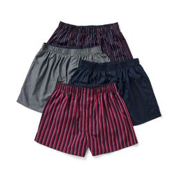 Tchibo - 4 Web-Boxershorts - Herren - Gr. L/6 - dunkelblau/gestreift