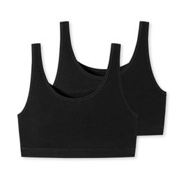 2 Schiesser Bustiers mit Bio-Baumwolle - Damen - Gr. 36 - schwarz