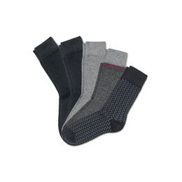 Tchibo - 5 Paar Socken - Herren - Gr. 41-43 - schwarz/gestreift
