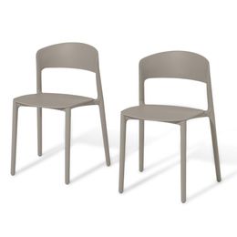 Tchibo - 2 Kunststoff-Stühle - 53,5x50,5x77cm - taupe - Polypropylen