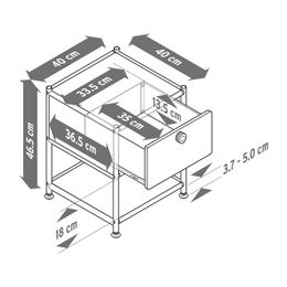 Tchibo - Beistelltisch mit Schublade Metall &raquo;Cn3&laquo; - 40x40x46,5cm - taupe - Stahl / Stahl / Aluminium