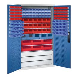 C+P Magazinschrank Serie 13, 1950x1100x535mm, 7035/5010 ; C + P M&ouml;belsysteme (130276-64|S10072)