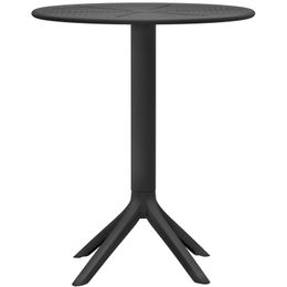 CLP Tisch Lacota Ø 60 cm I Gartentisch wetterfest und UV-beständig I Runder Balkontisch aus langlebigem Polypropylen