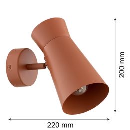 ARGON Wandleuchte Lotta, terracotta, Strahler, Stahl, verstellbar