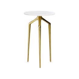 Beliani Beistelltisch TILPA in Weiß/Gold - (W) 30 x (H) 54 x (L) 30 cm | Gr.: onesize