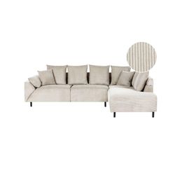 Beliani Ecksofa LUNNER in Beige/Schwarz - (W) 266 x (H) 85 x (L) 180 cm | Gr.: onesize