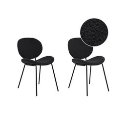 Beliani 2er-Set Esszimmerstuhl LUANA in Schwarz | Gr.: onesize