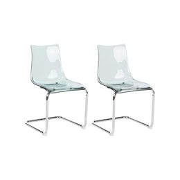 Beliani 2er-Set Esszimmerstuhl MARSHALL in Transparent/Schwarz/Silber | Gr.: onesize