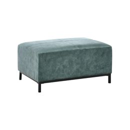 Beliani Ottomane OSLO in Blau/Schwarz - (W) 95 x (H) 46 x (L) 71 cm | Gr.: onesize