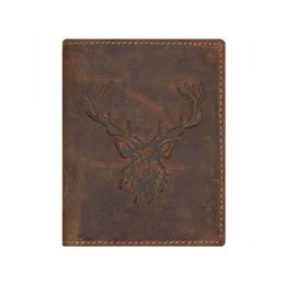 Green Burry Greenburry Vintage Geldbörse Hirsch Leder 9,5 cm in braun | Gr.: onesize