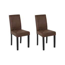 Beliani 2er-Set Esszimmerstuhl BROADWAY in Braun | Gr.: onesize