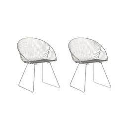 Beliani 2er-Set Esszimmerstuhl AURORA in Silber | Gr.: onesize