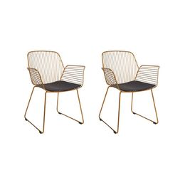 Beliani 2er-Set Esszimmerstuhl APPLETON in Gold/Schwarz | Gr.: onesize