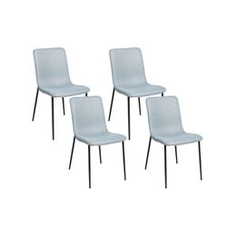 Beliani 4er-Set Esszimmerstuhl GLENDIVE in Blau/Schwarz | Gr.: onesize